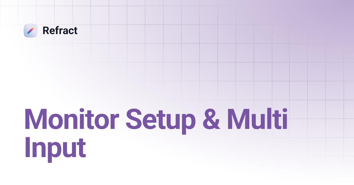 Monitor Setup & Multi Input | Refract